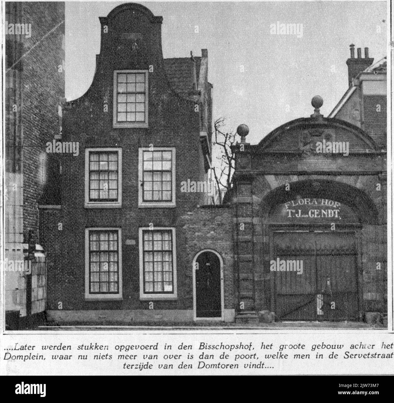 View of the entrance gate of the Flora's Hof nursery on the grounds of ...