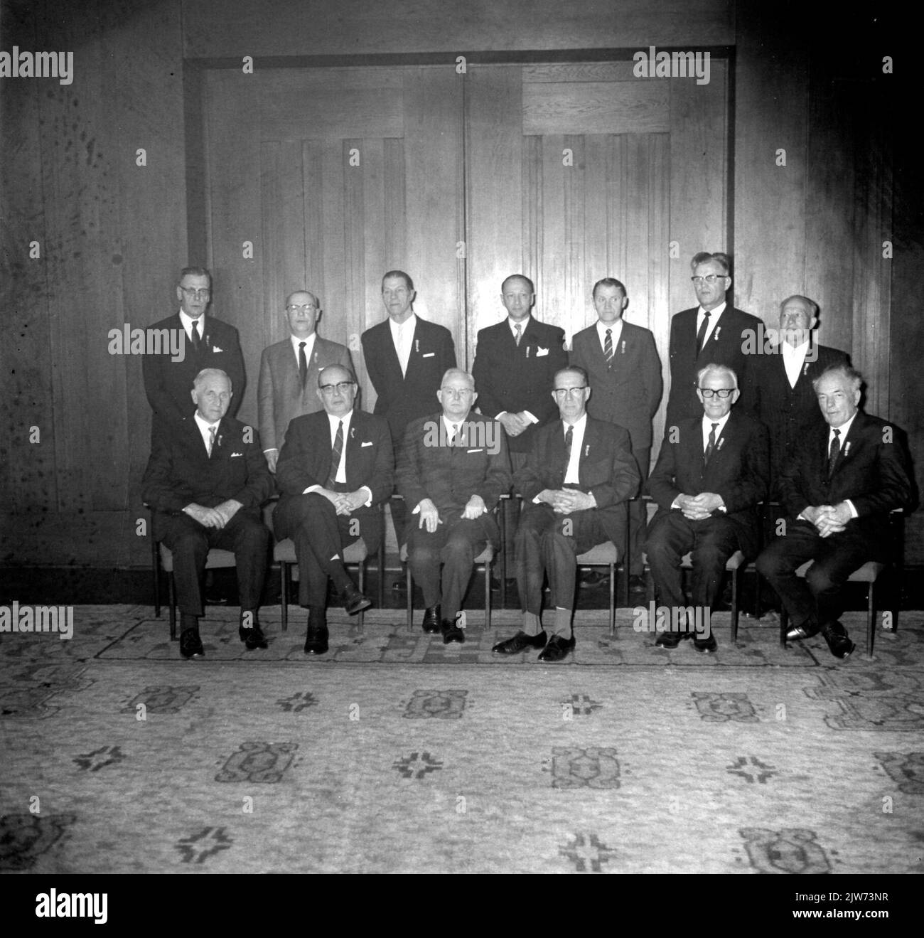 Group portrait of the staff members of the N.S. who have received a ...