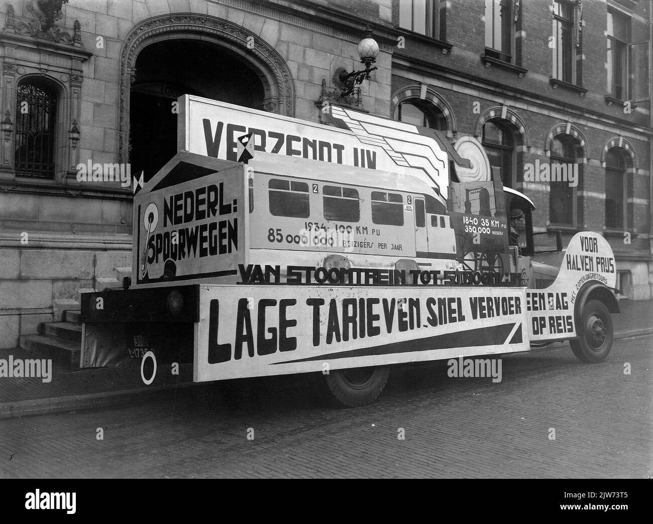 Image of a truck from the A.T.O. With advertisements for the N.S. At ...