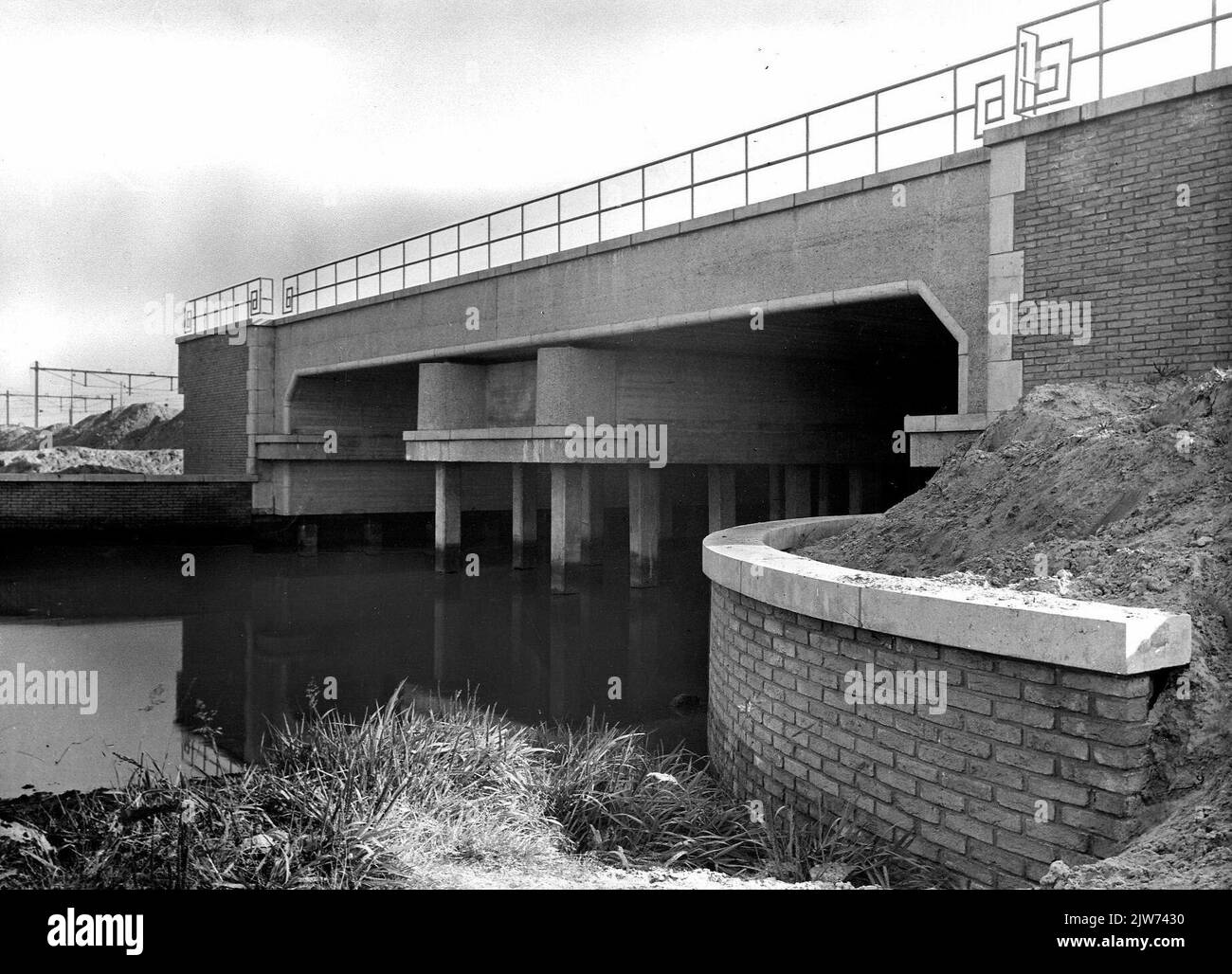 View of the new bridging of the Dommel River in the yard of the N.S. in ...