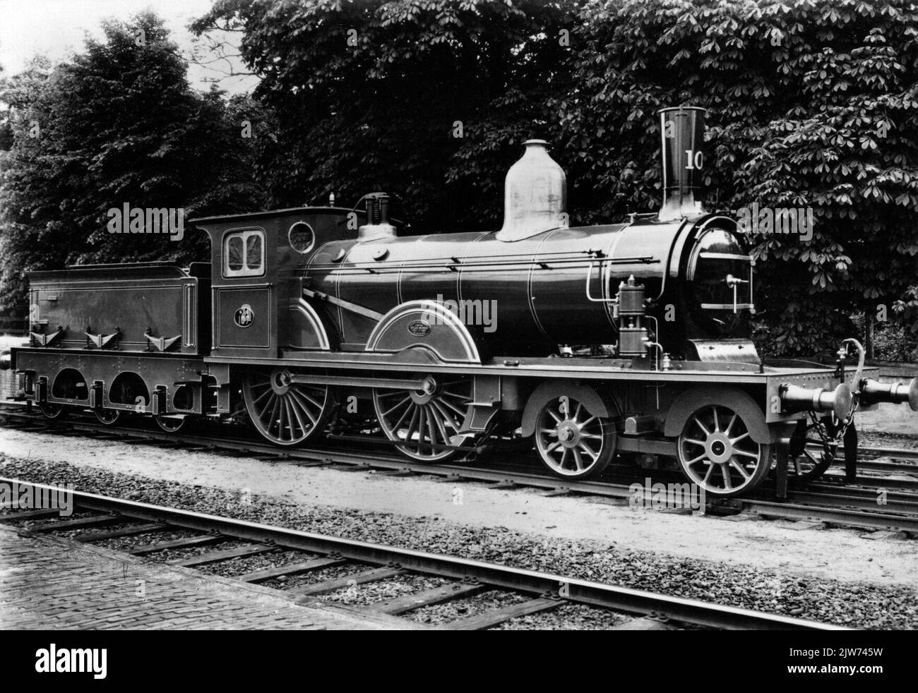 Image of the steam locomotive No. 107 of the N.R.S. from 1889 in the ...