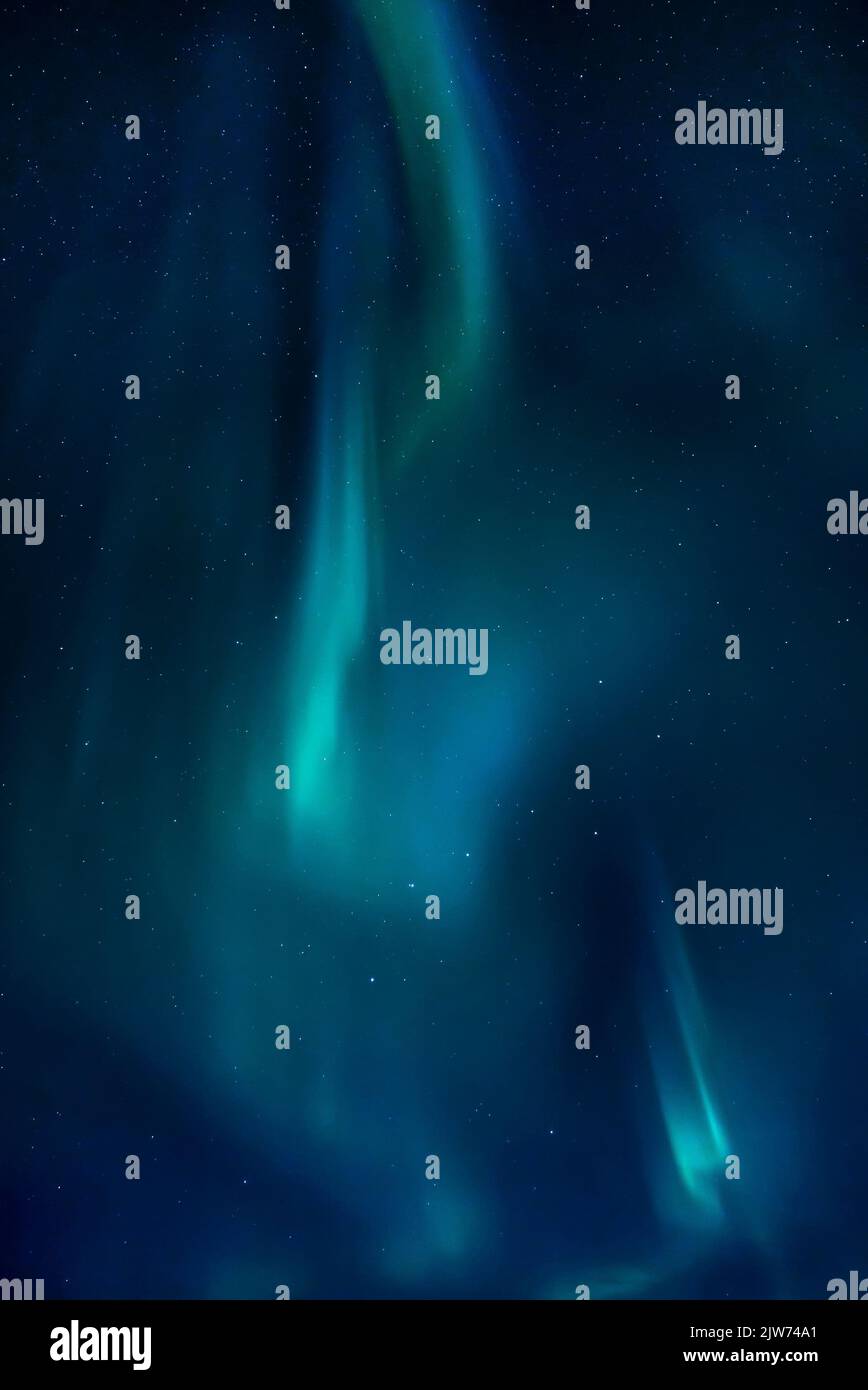 An under vertical shot of polar light Polar lights in the sky with stars Stock Photo - Alamy