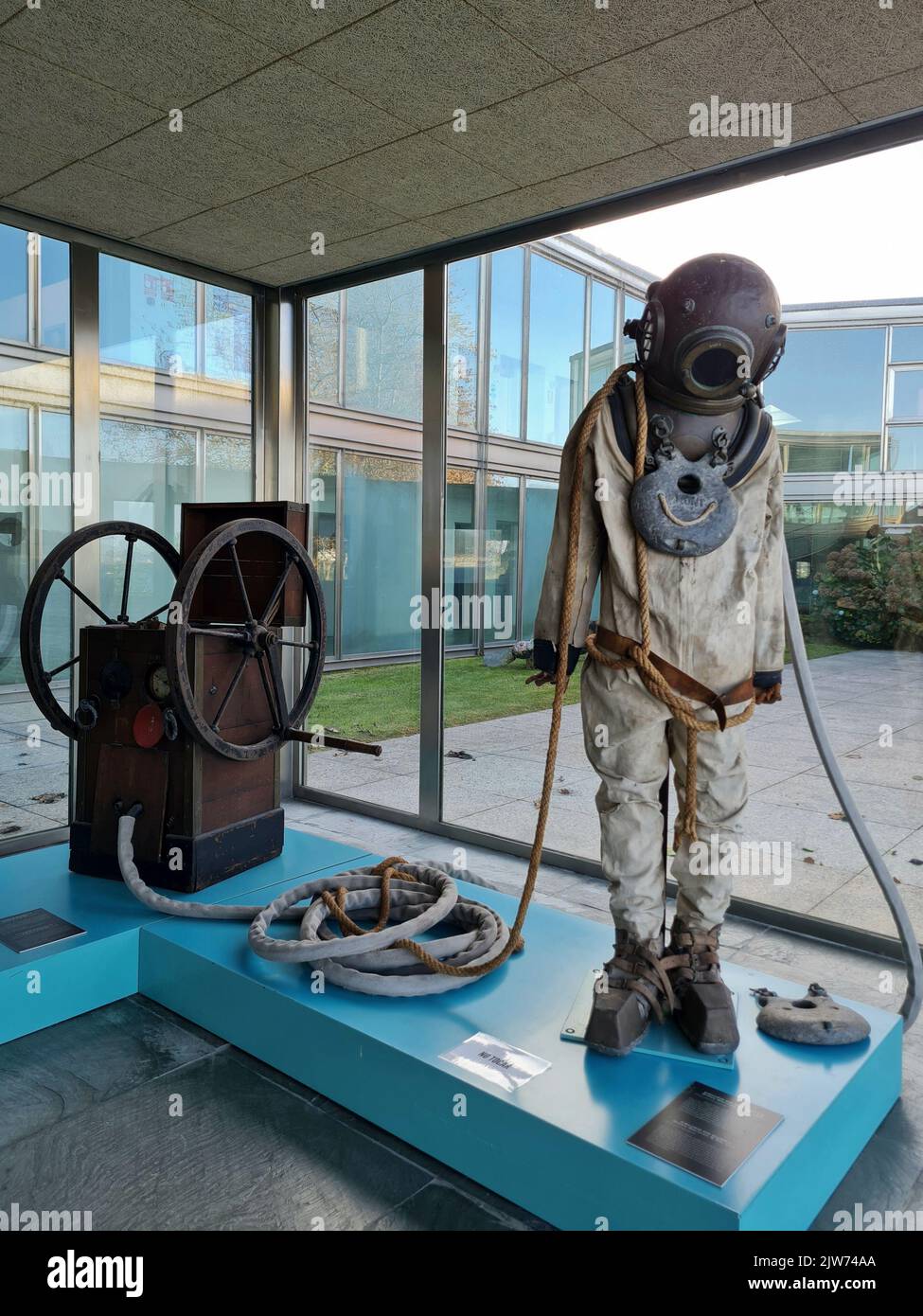 A closeup of a maritime uniform of safari park Gelendzhi museum Stock ...