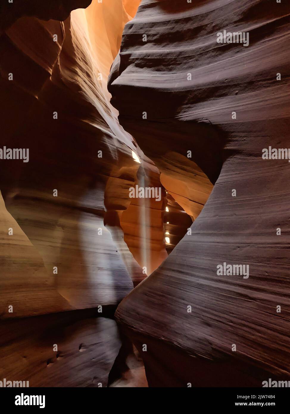 A vertical amazing shot of an inside view of Antelope Canyon with ...