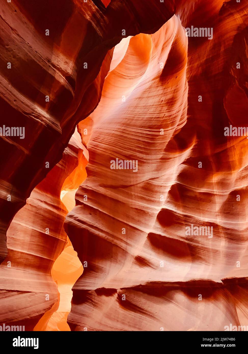 A vertical amazing shot of an inside view of Antelope Canyon with ...