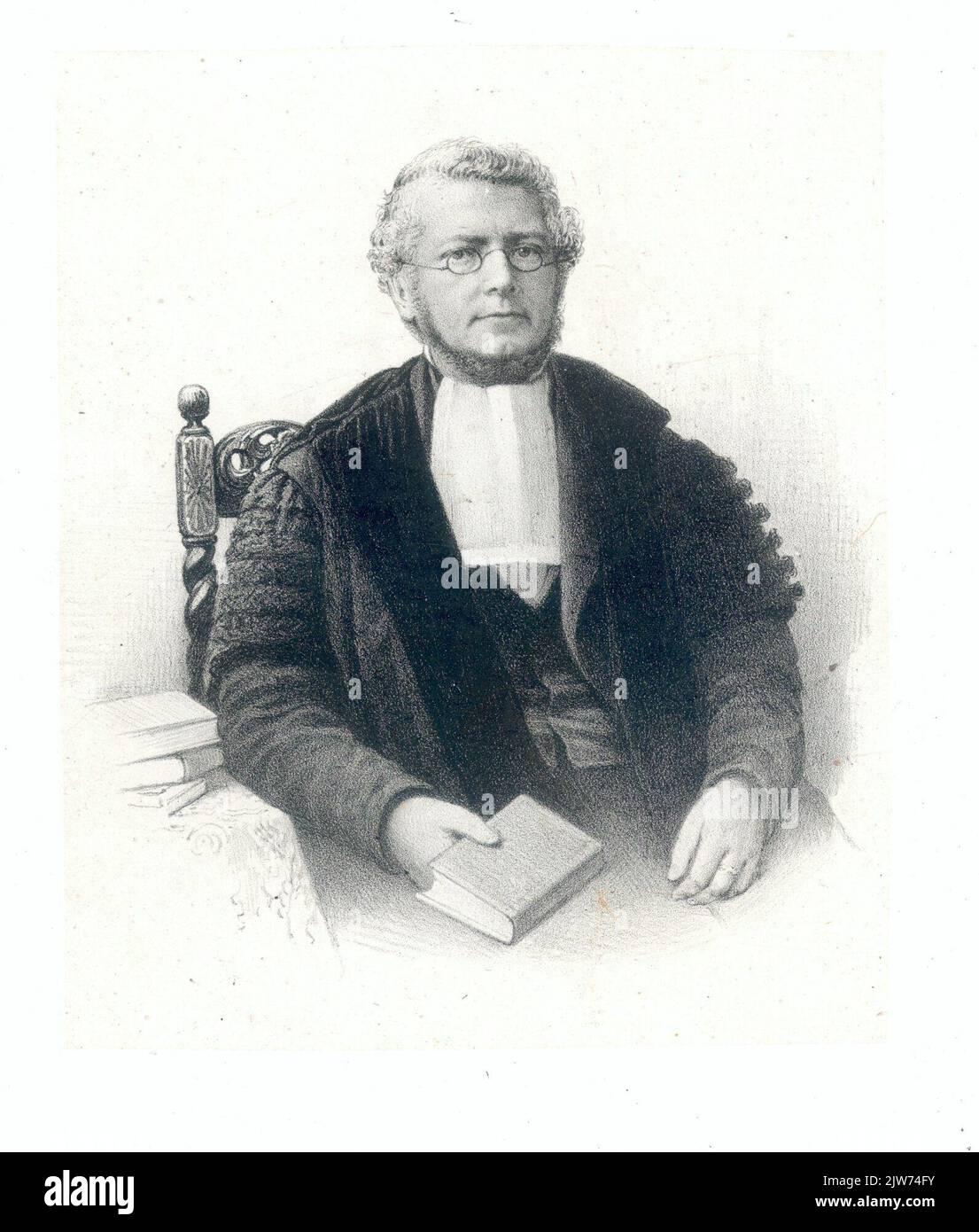 Portrait of P. Harting, born 1812, professor in mathematics and physics ...