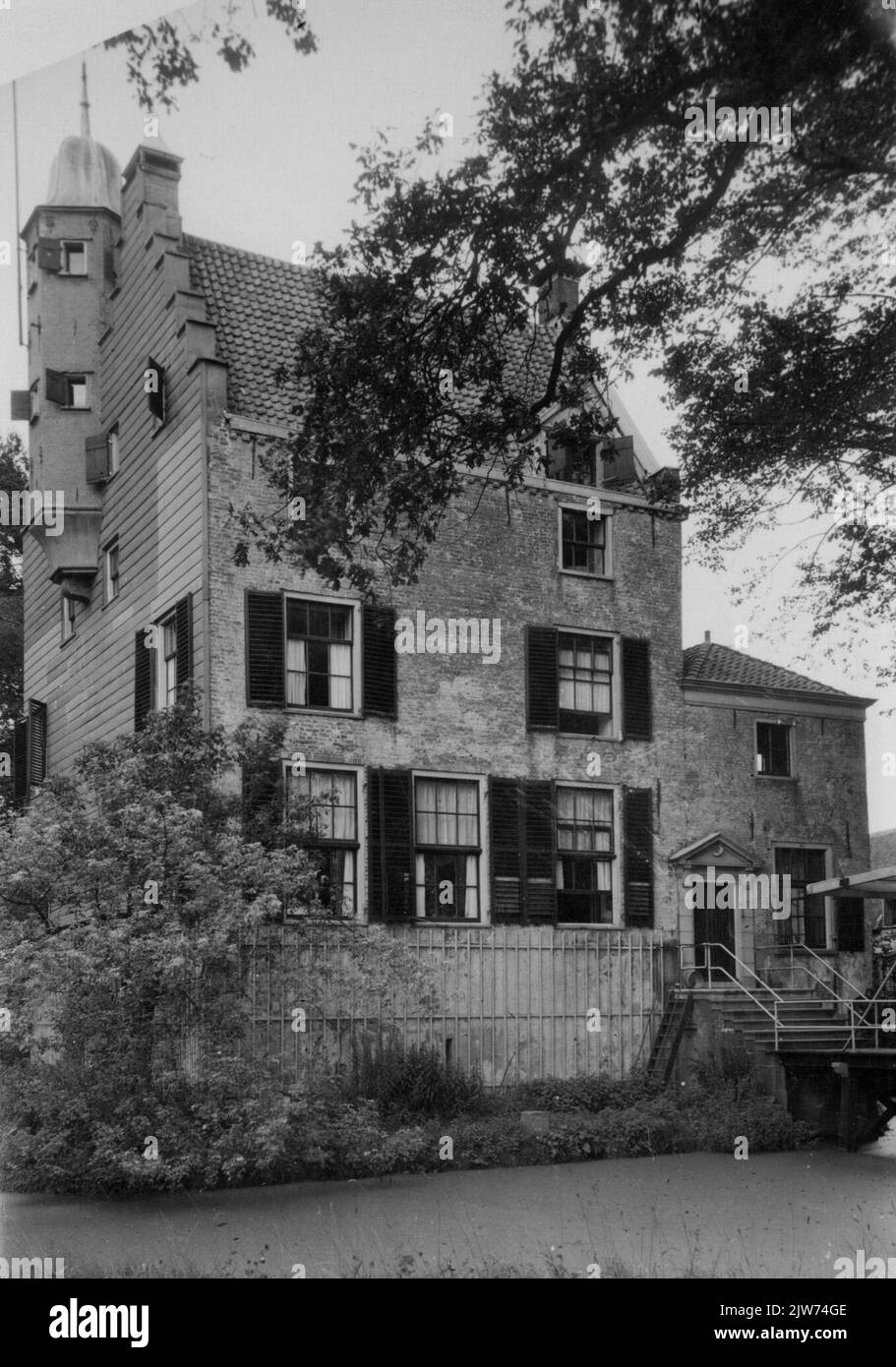 View of the left and front of the Oudaen castle near Breukelen from the ...