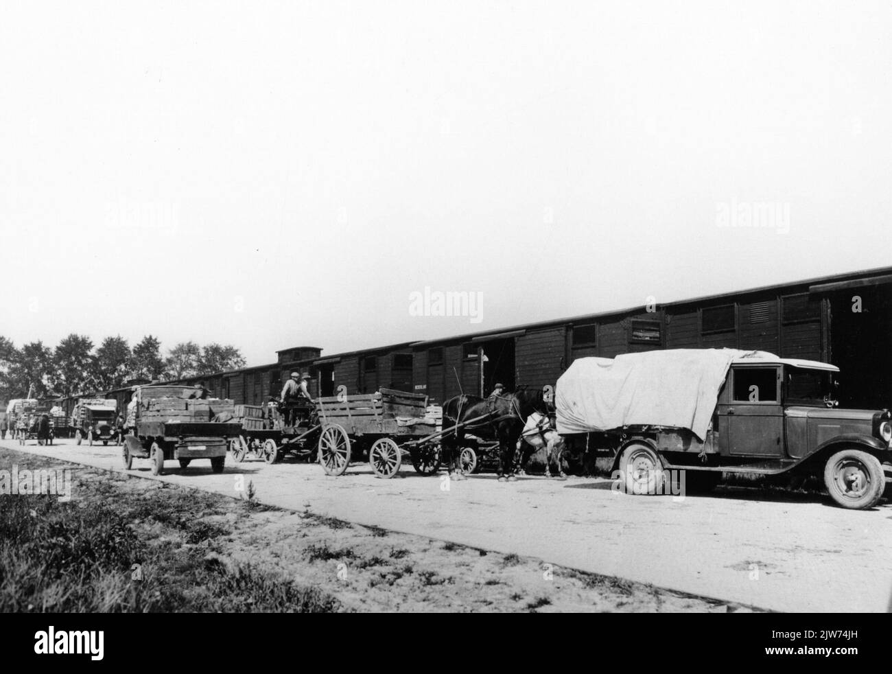 Image of the overloading of vegetables to closed freight wagons of the ...