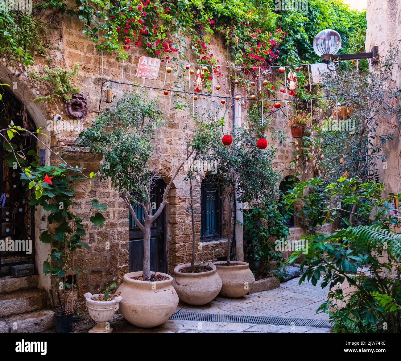 A beautiful old yards of the ancient Jaffa city, Israel Stock Photo - Alamy