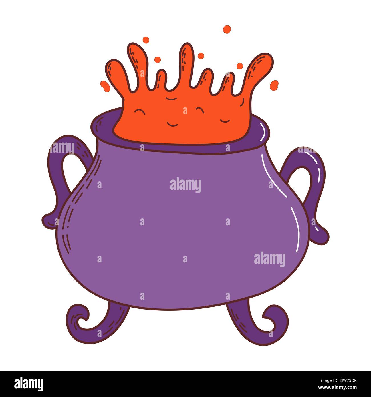 Halloween witches cauldron with poison potion. Halloween element. Trick ...