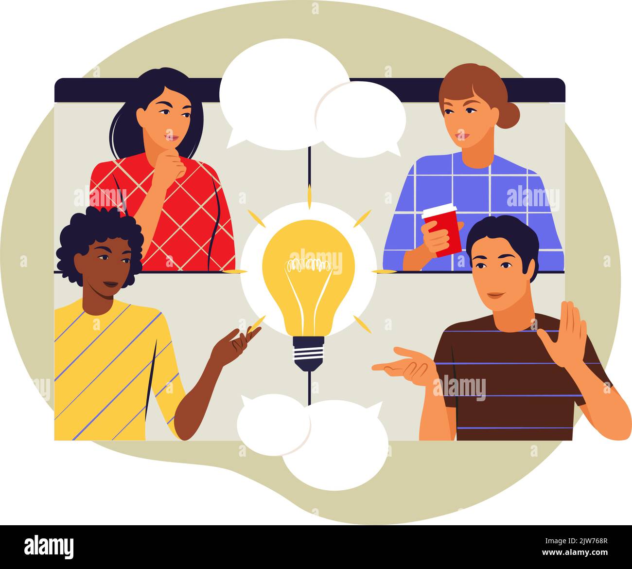 Collaboration concept. Symbol of teamwork, cooperation, partnership ...