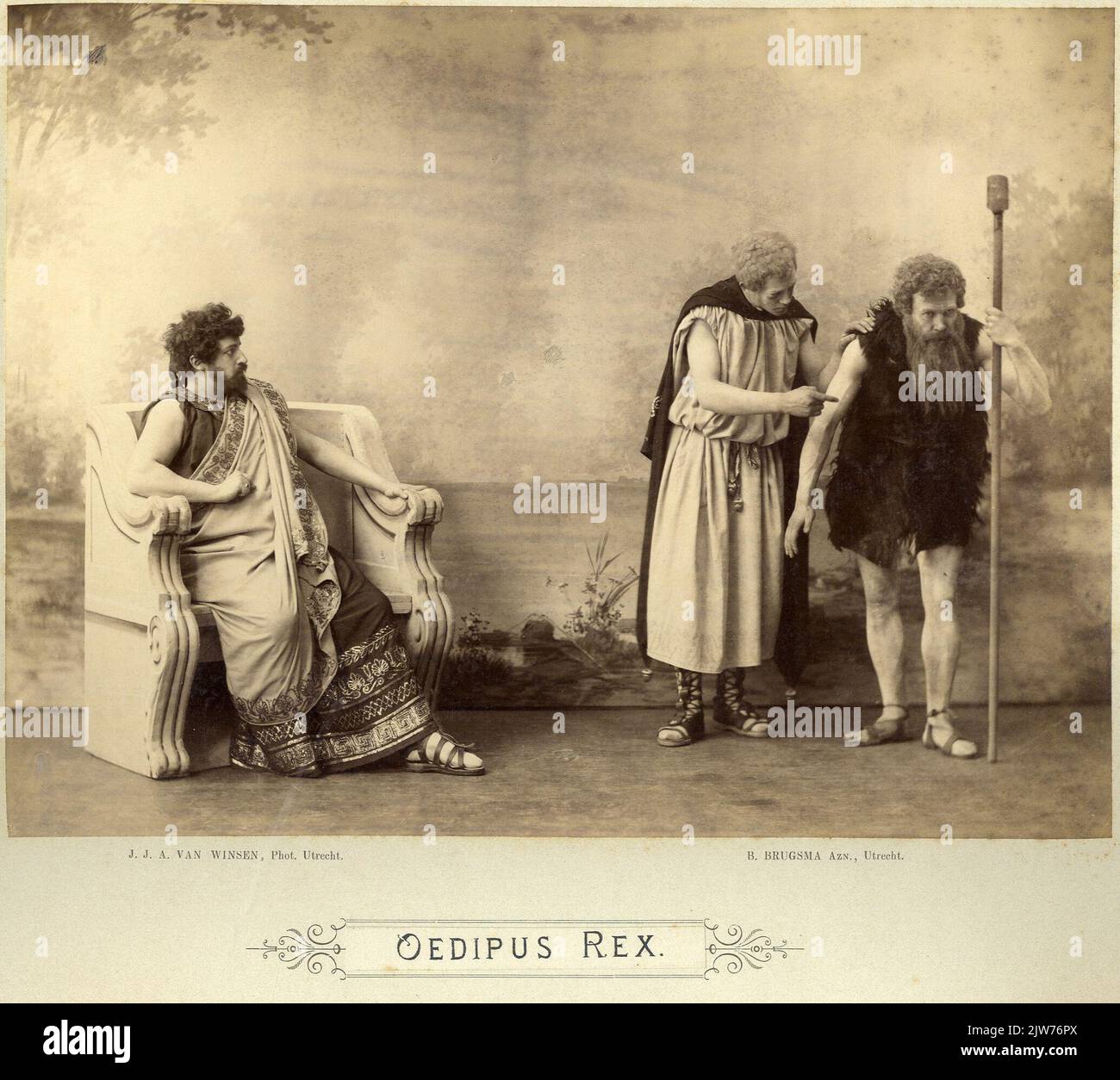 Image of a scene from the play Oedipus Rex of Sophocles performed by ...