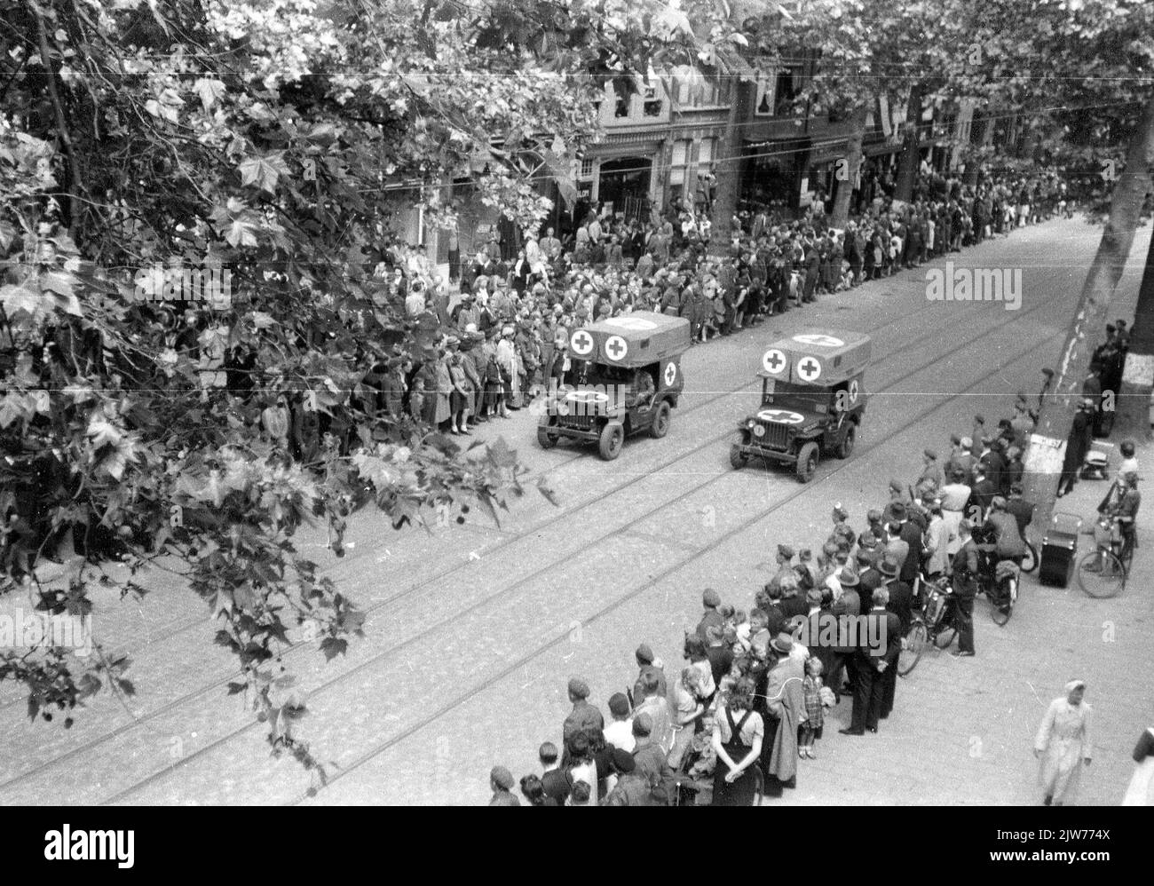 Image of the Memorial D-Day Parade.rode Cross Ambulances of the 3rd ...