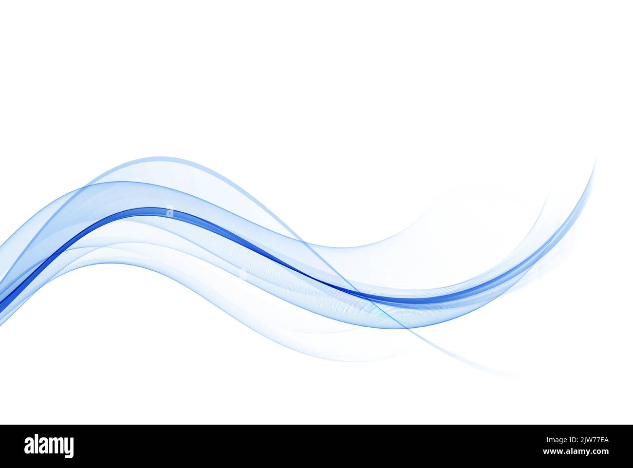 Abstract wave design element in blue color, transparent wave flow Stock ...