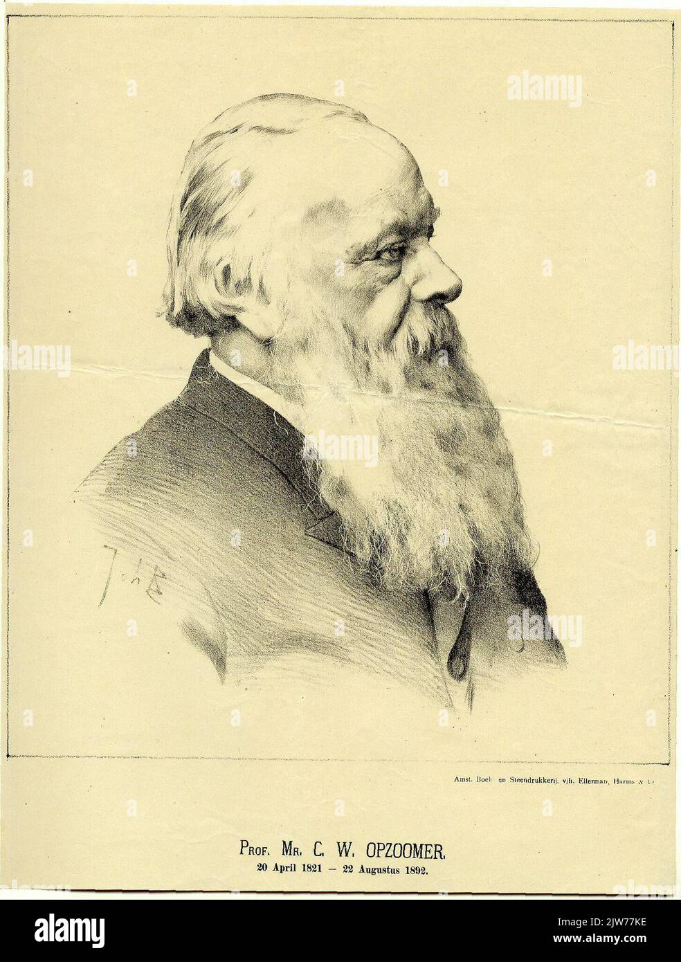 Prof. Mr. C. W. OPZOOMER. / 20 April 1821 - 22 Augustus 1892 Stock ...