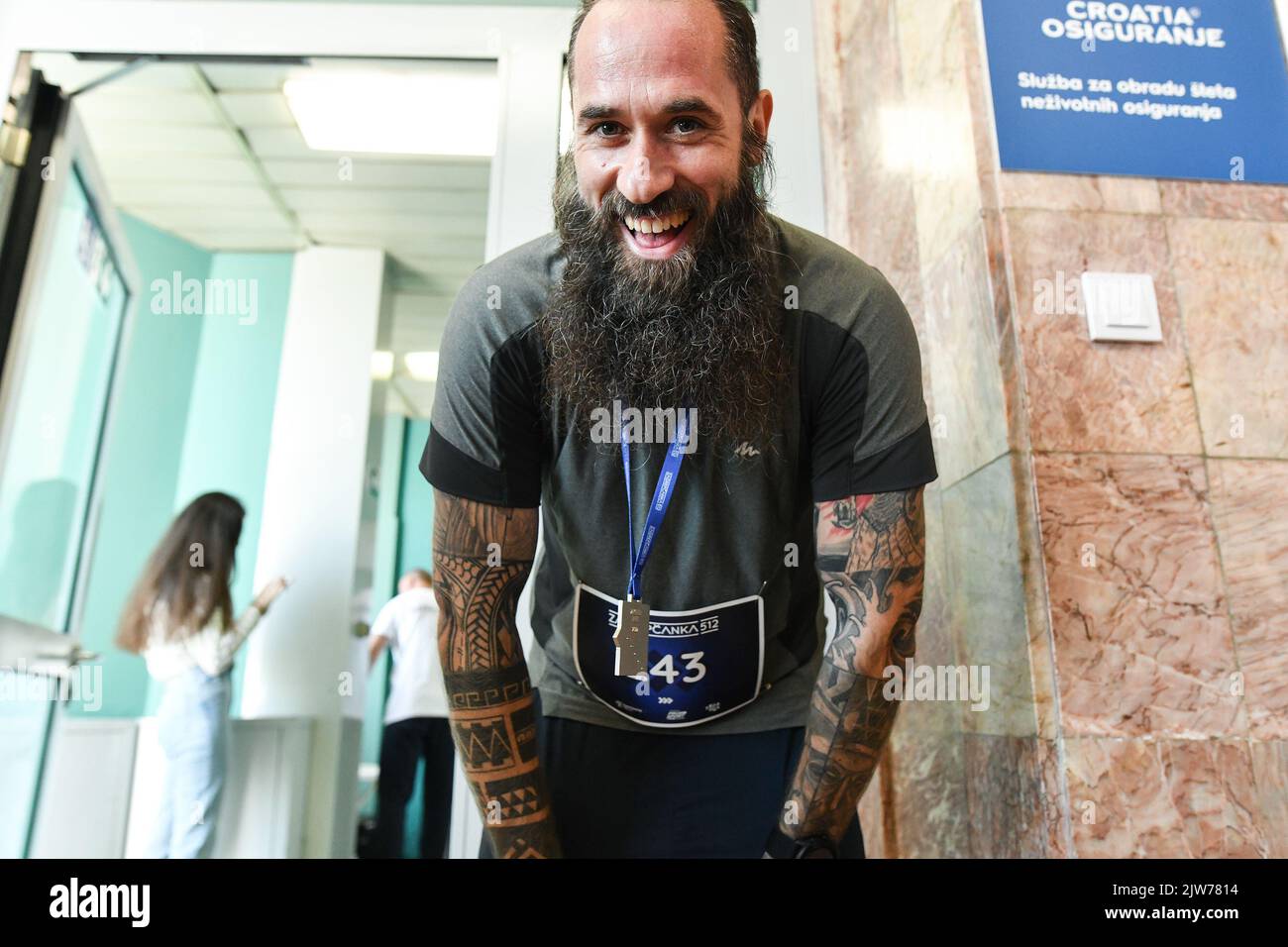 People runs during an 512 stairs race in Zagreb, Croatia on September 3 ...