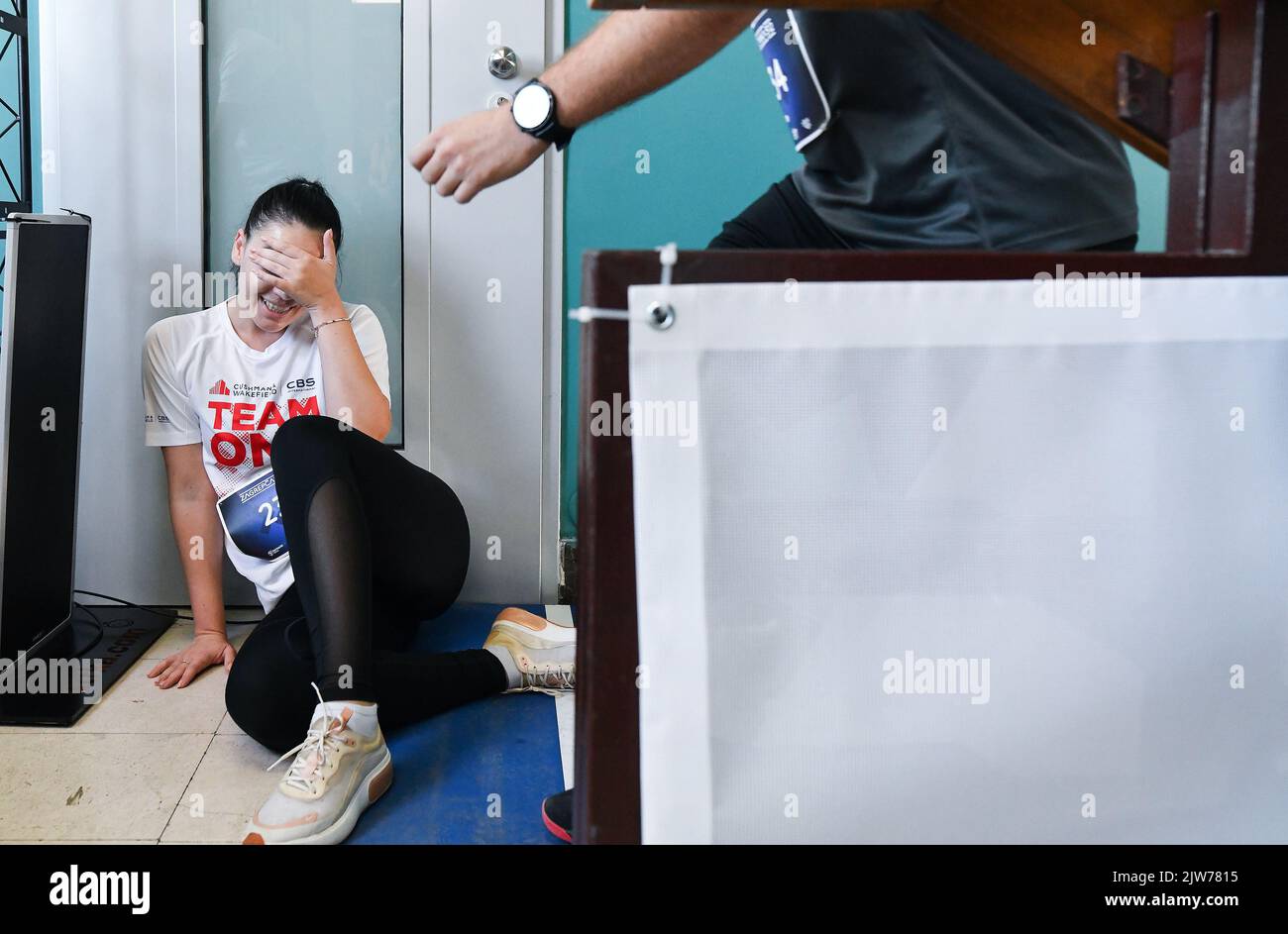 People runs during an 512 stairs race in Zagreb, Croatia on September 3 ...