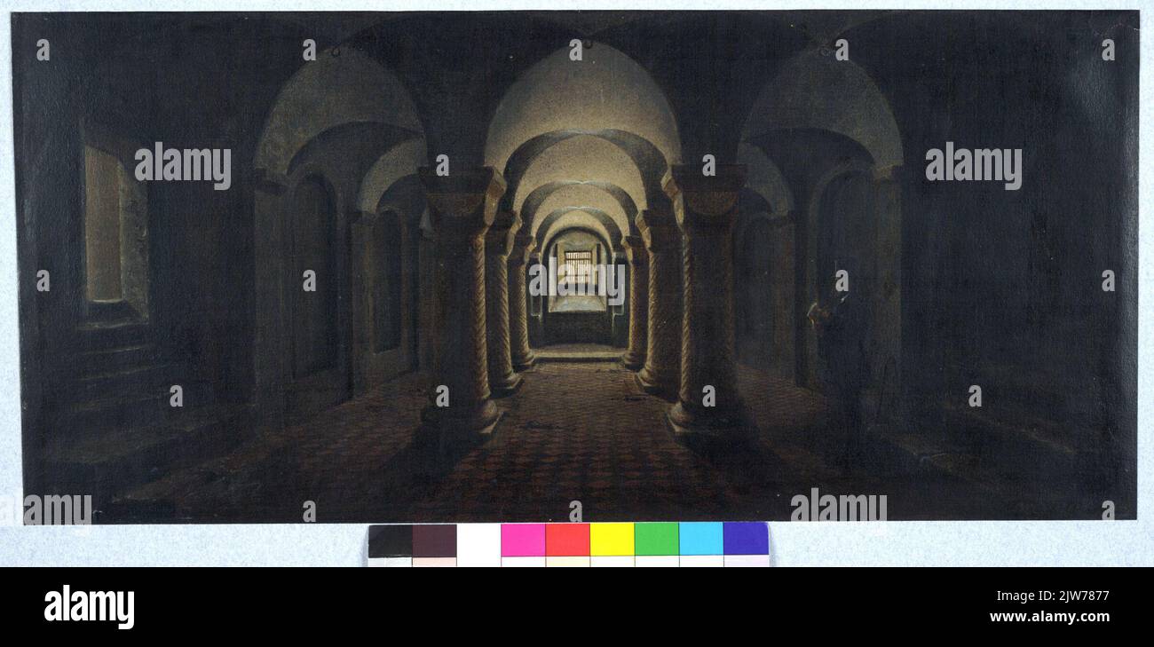 Interior of the Pieterskerk in Utrecht: the crypt seen from the west ...