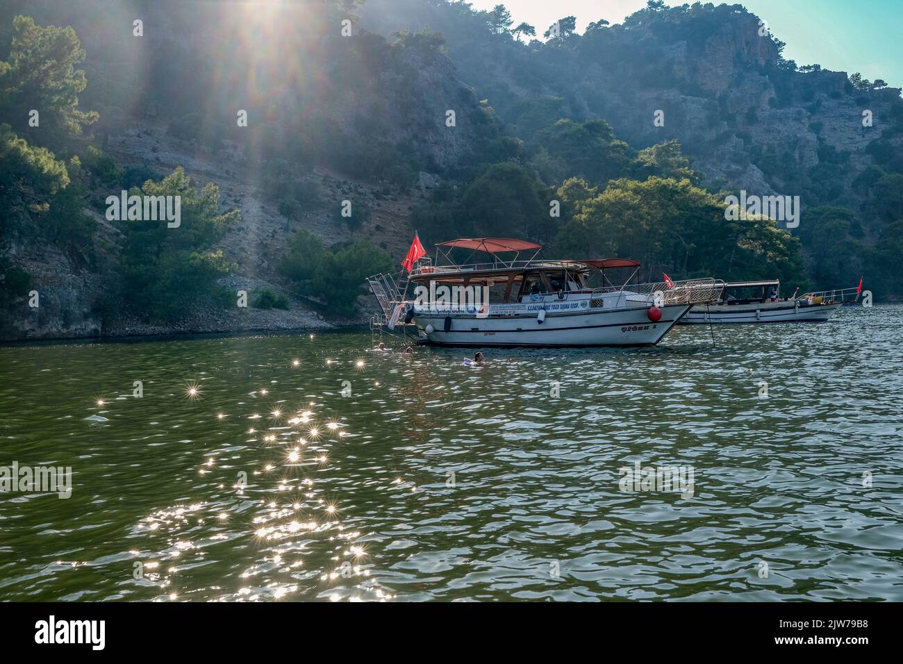 August 29, 2022, Mu?la, Turkey: Tourists seen swimming in the water ...