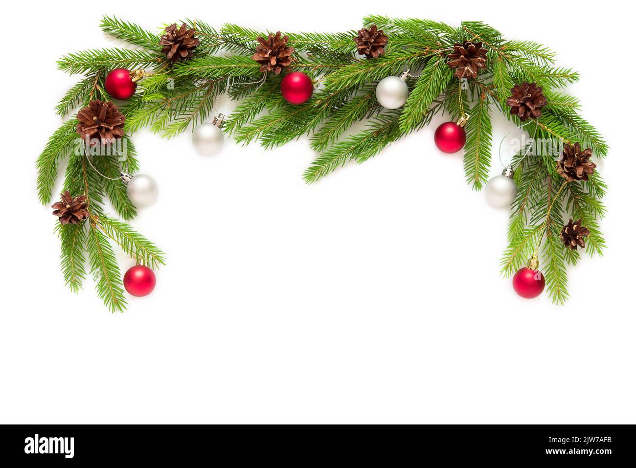 Christmas background with fir tree and decoration Stock Photo - Alamy