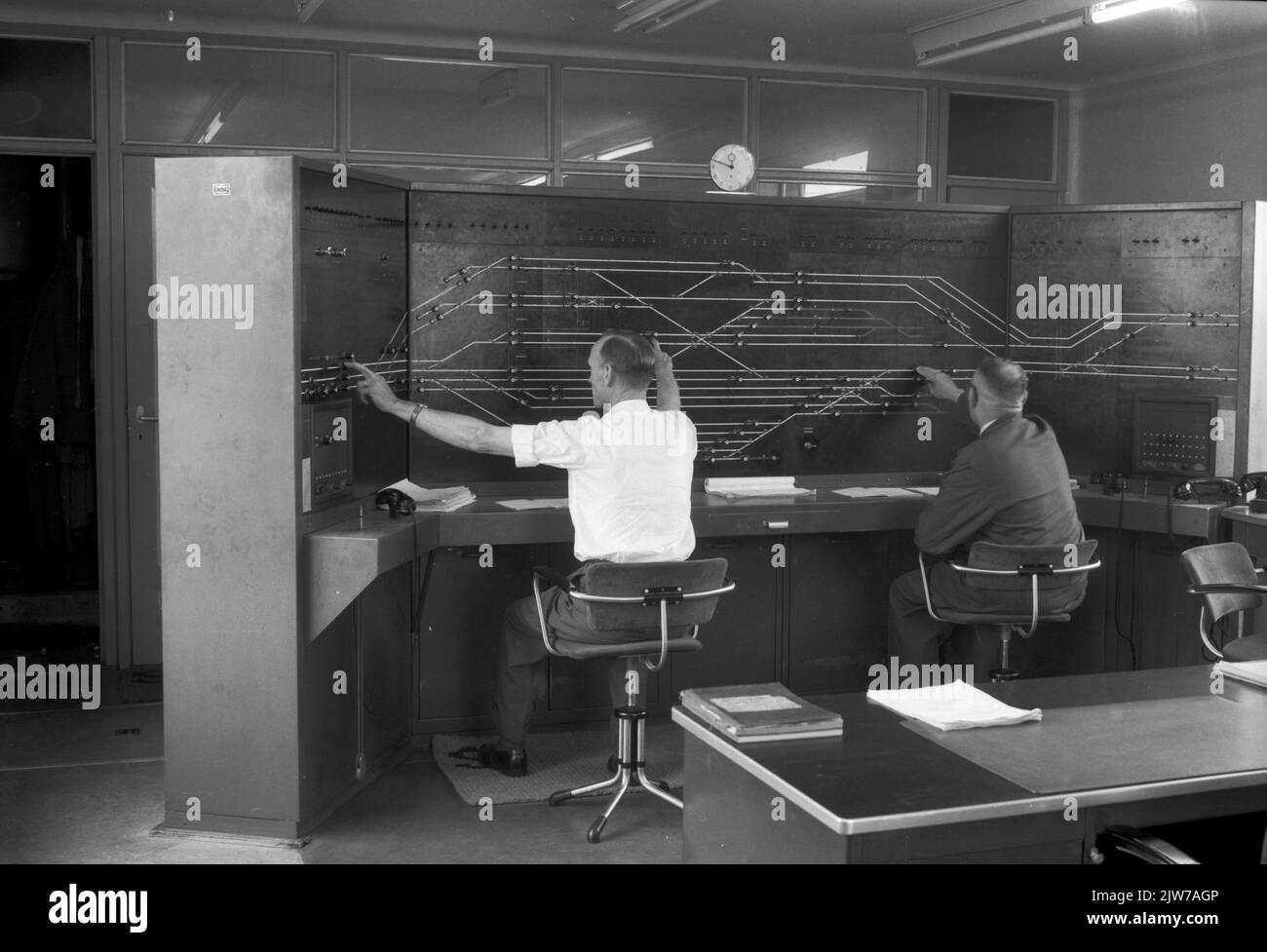 Image of the train service leader at the NX control tableau in the ...