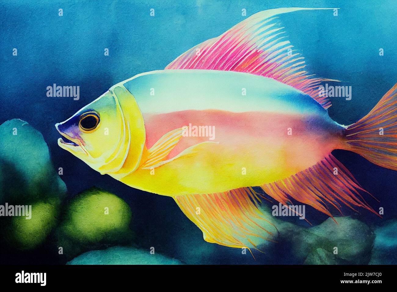 Watercolor fish hi-res stock photography and images - Alamy