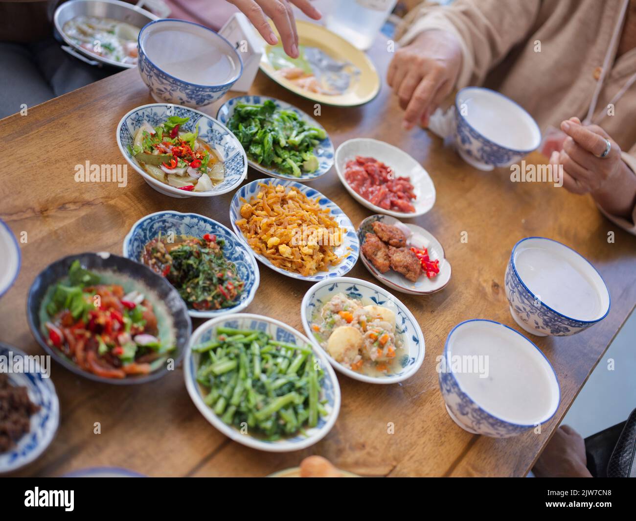 Rice gruel and side dish . Concept breakfast THAI STYLE Stock Photo - Alamy