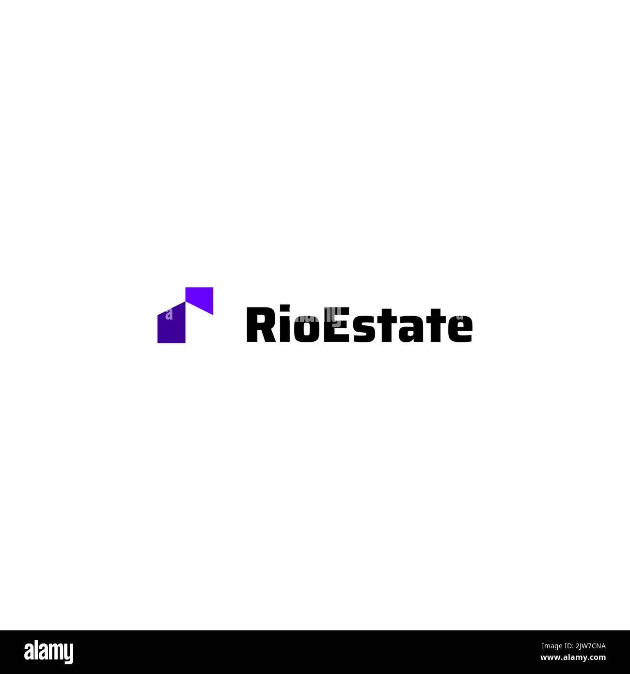 Simple modern abstract logo design flat letter R and house. Vector ...