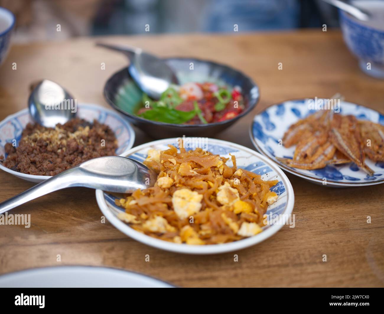 Rice gruel and side dish . Concept breakfast THAI STYLE Stock Photo - Alamy