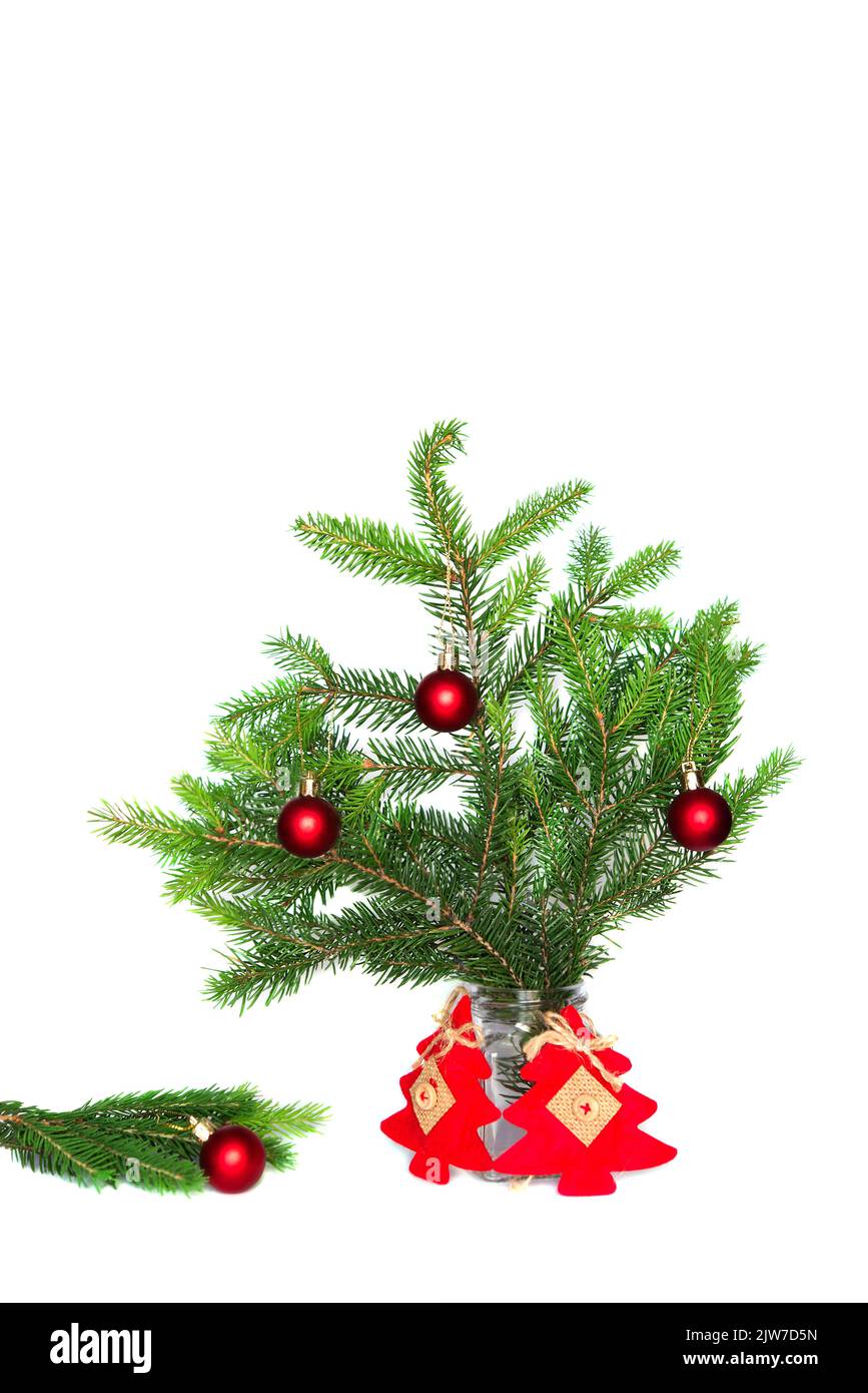 Christmas background with fir tree and decoration Stock Photo - Alamy