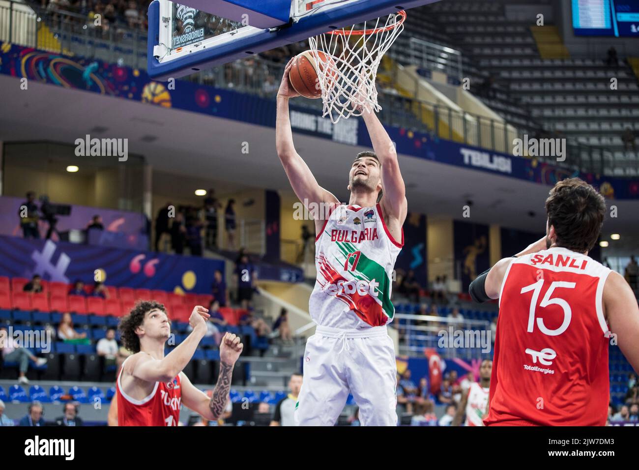 Emil Stoilov of Bulgaria in action under the basket Stock Photo - Alamy