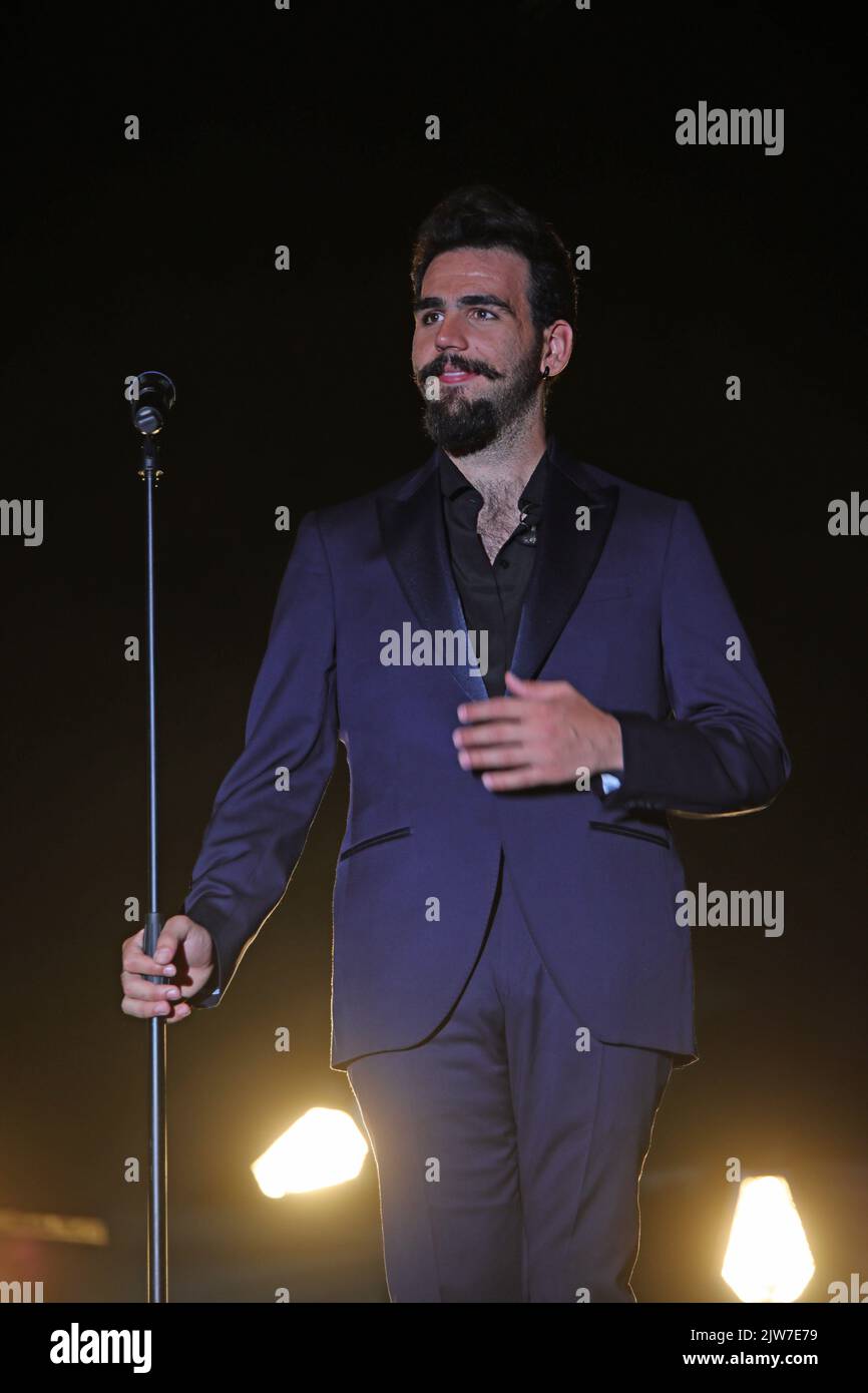 Vicenza, VI, Italy - September 3, 2022: Singer BOSCHETTO IGNAZIO during ...