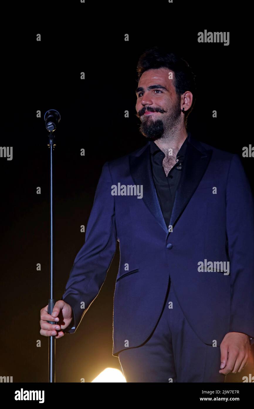 Vicenza, VI, Italy - September 3, 2022: Singer BOSCHETTO IGNAZIO during ...