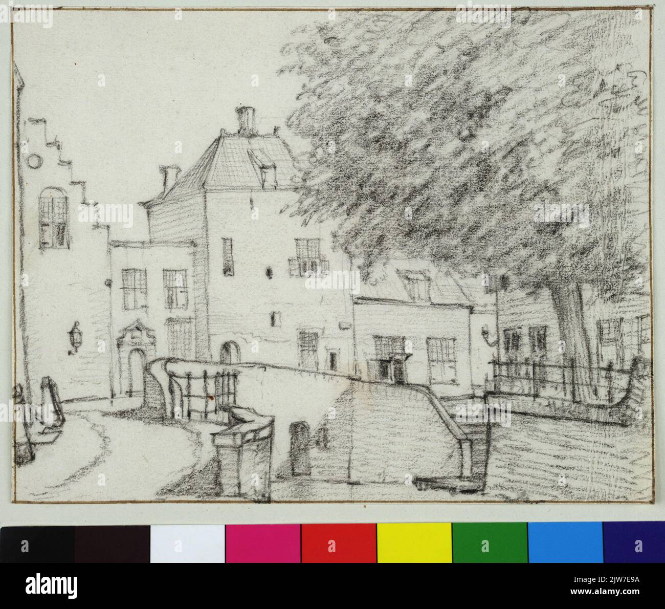 View of the Plompetoren and adjacent houses on the Plompetorenbrug at ...