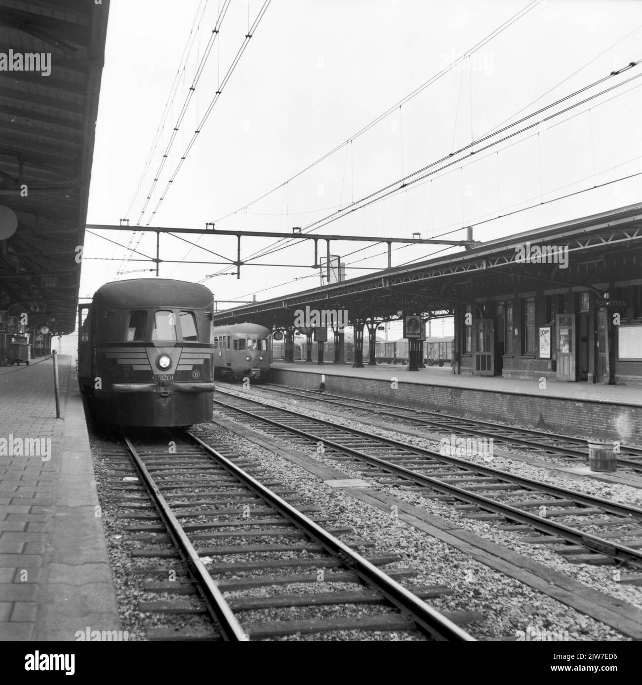 View of the platform of the N.S. station Roosendaal in Roosendaal with ...
