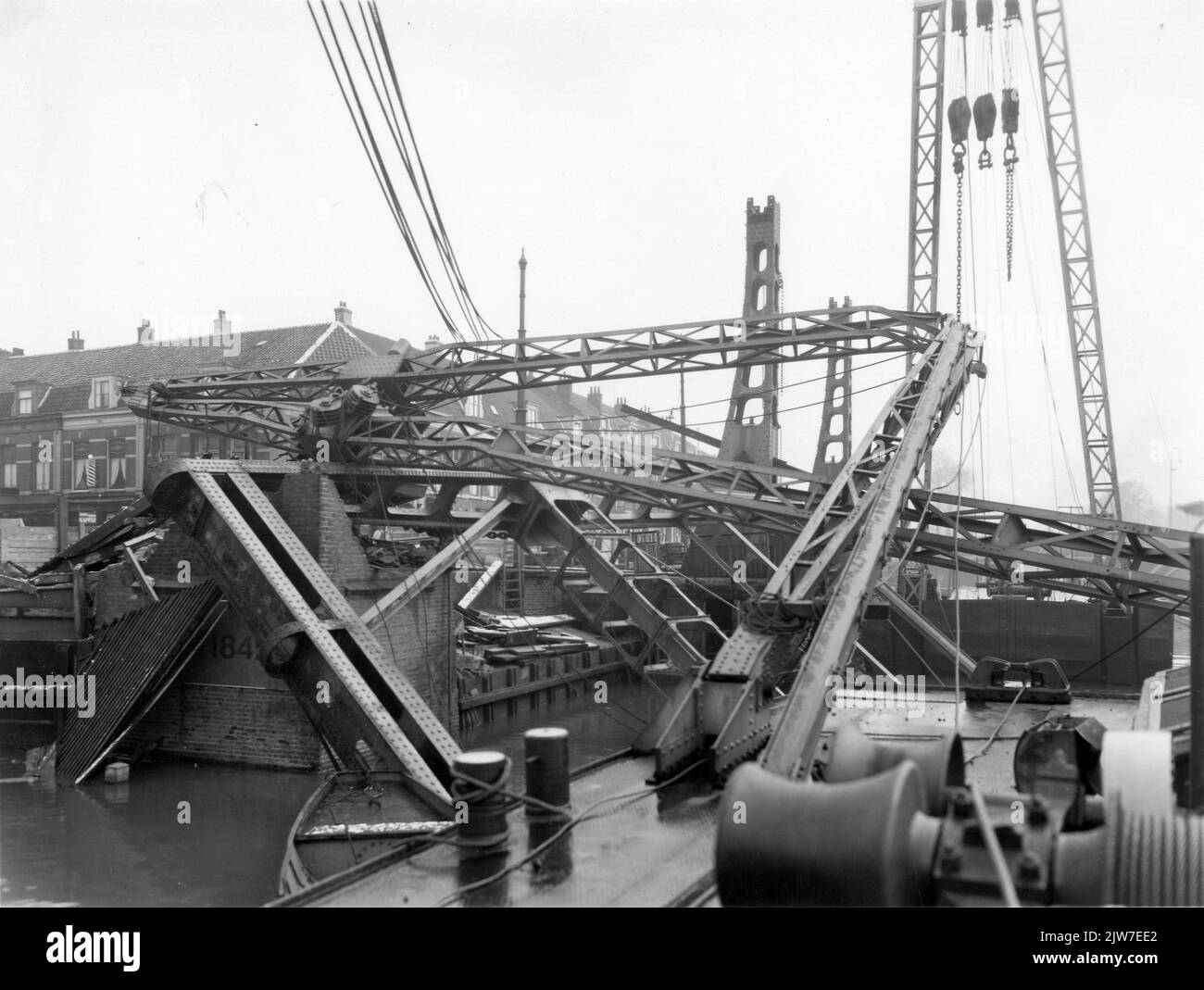 View of the Dambrug collapsed during the demolition over the Leidsche ...