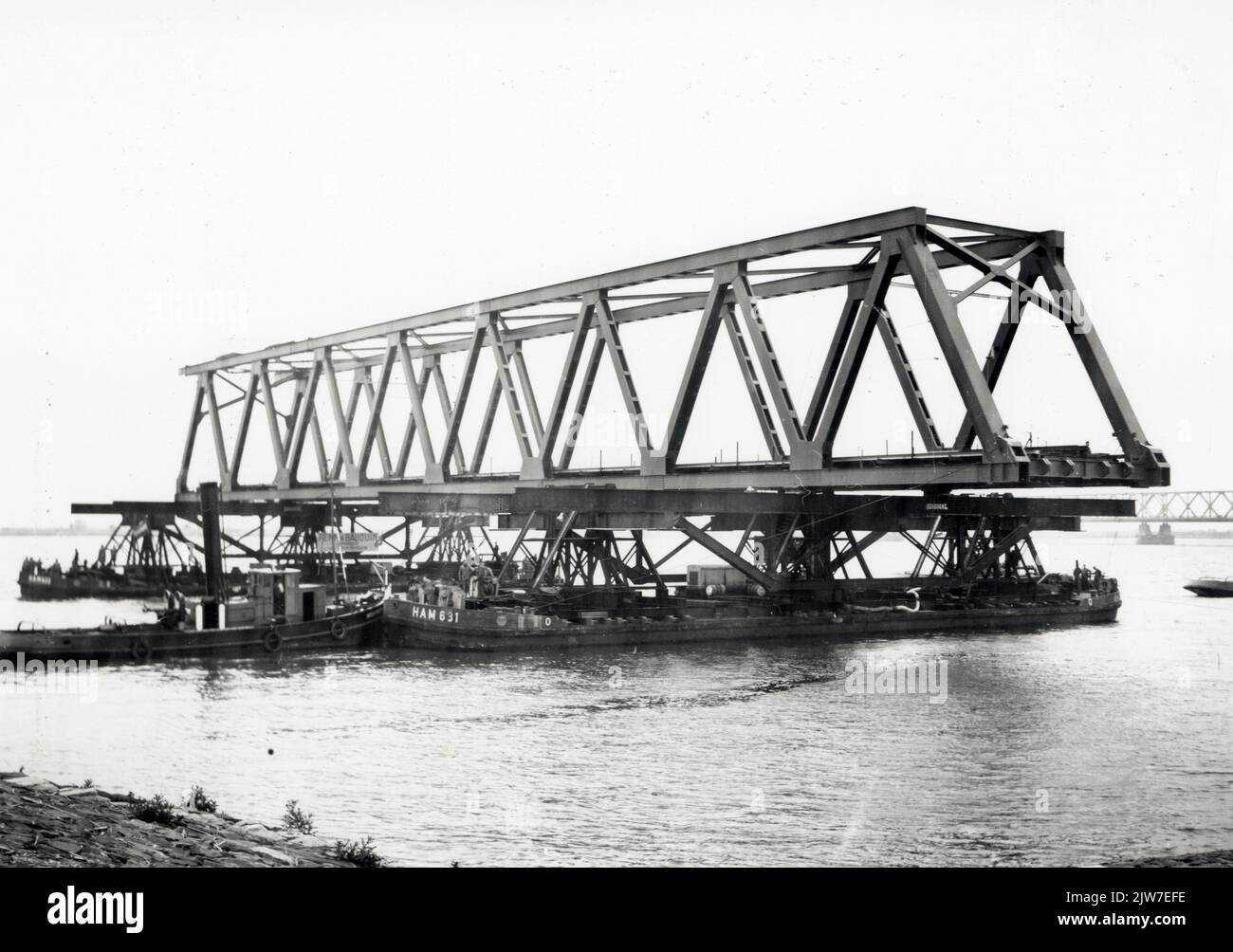 Image of entering a new bridge section for the railway bridge over the ...