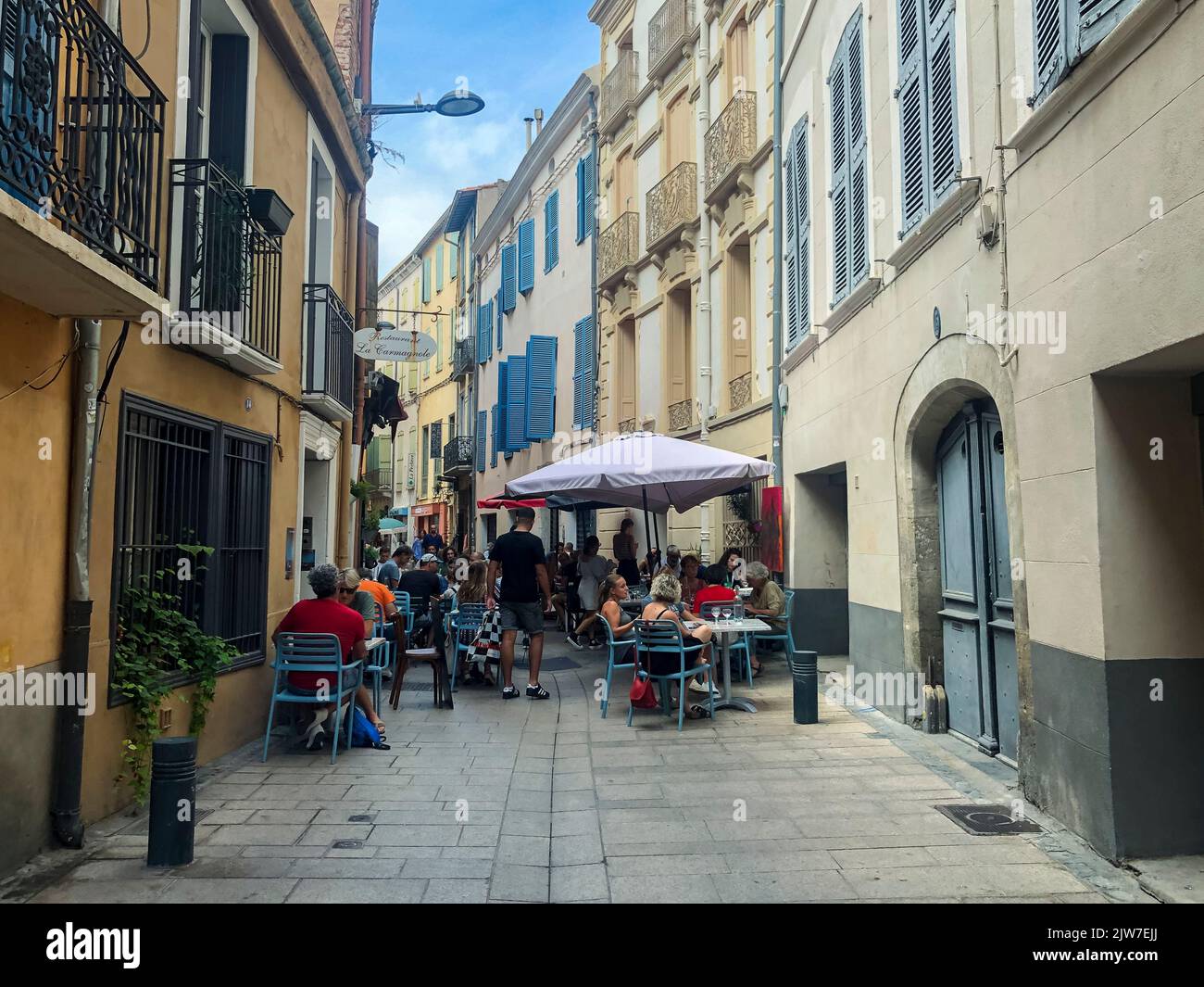 Perpignan, France, Crowd People, Street Scenes; French Bistro ...