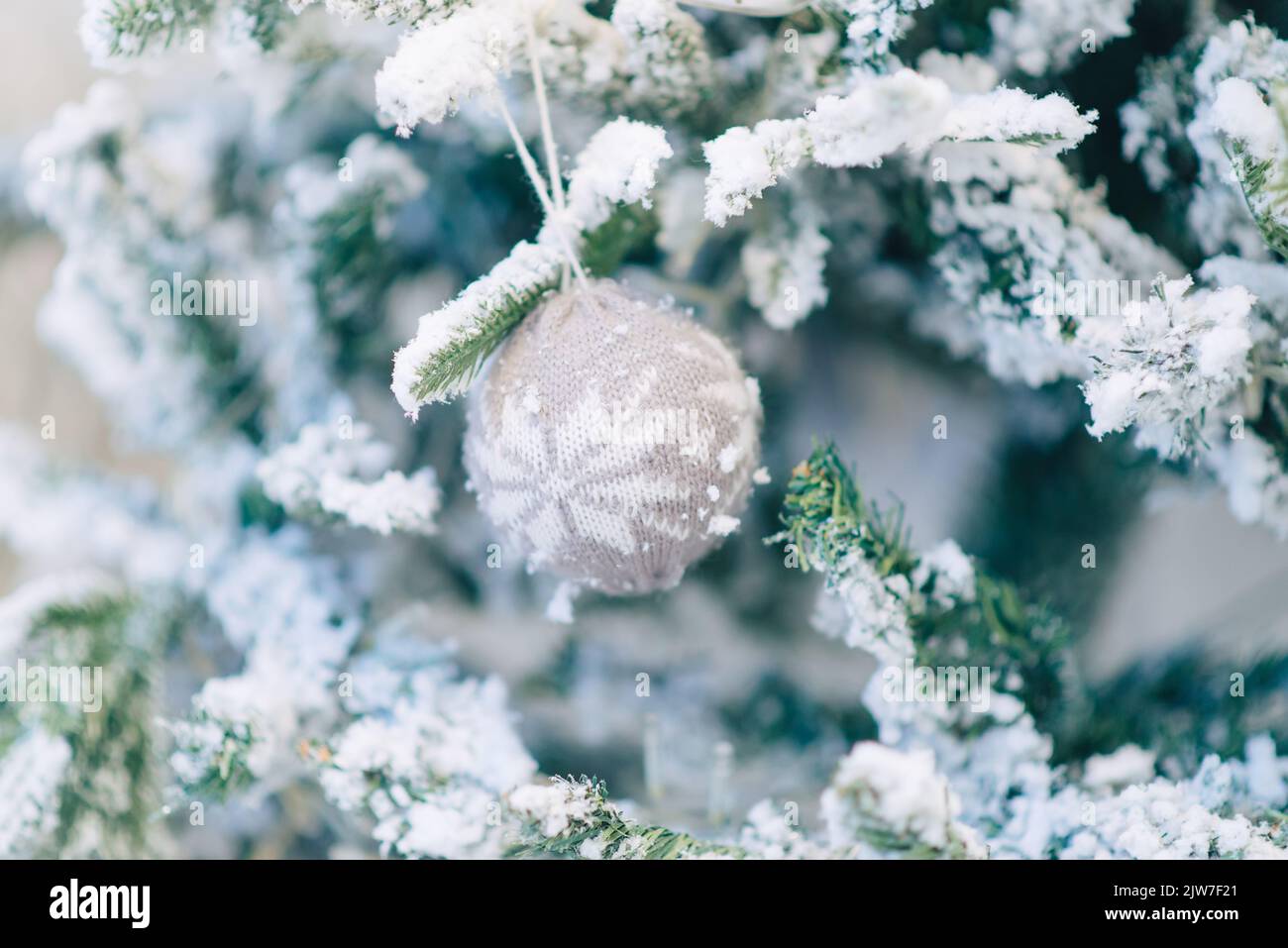 Christmas background with fir tree and decoration Stock Photo - Alamy