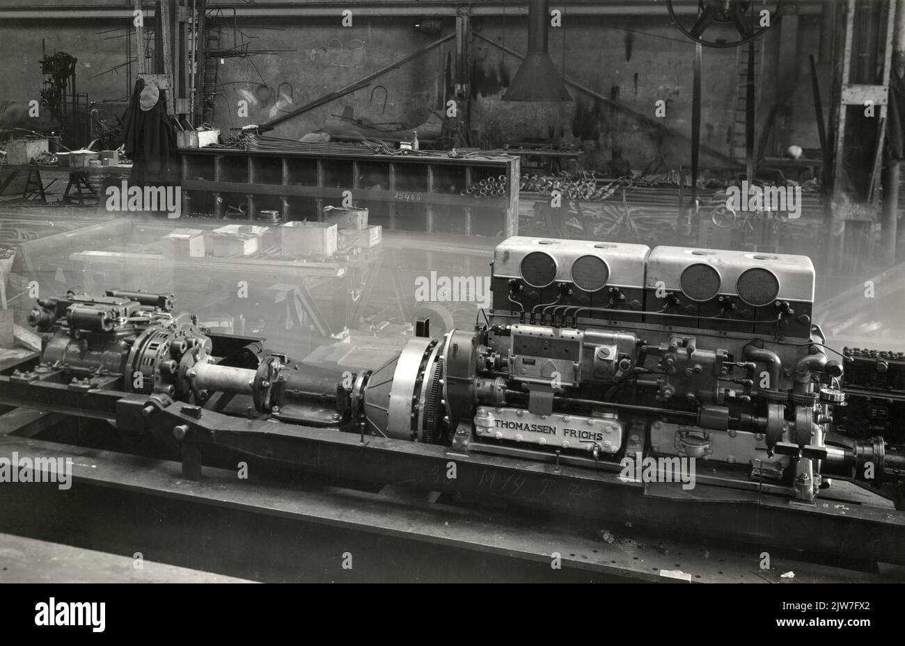 Image of a Thomassen Frichs diesel engine for a streamline motor ...