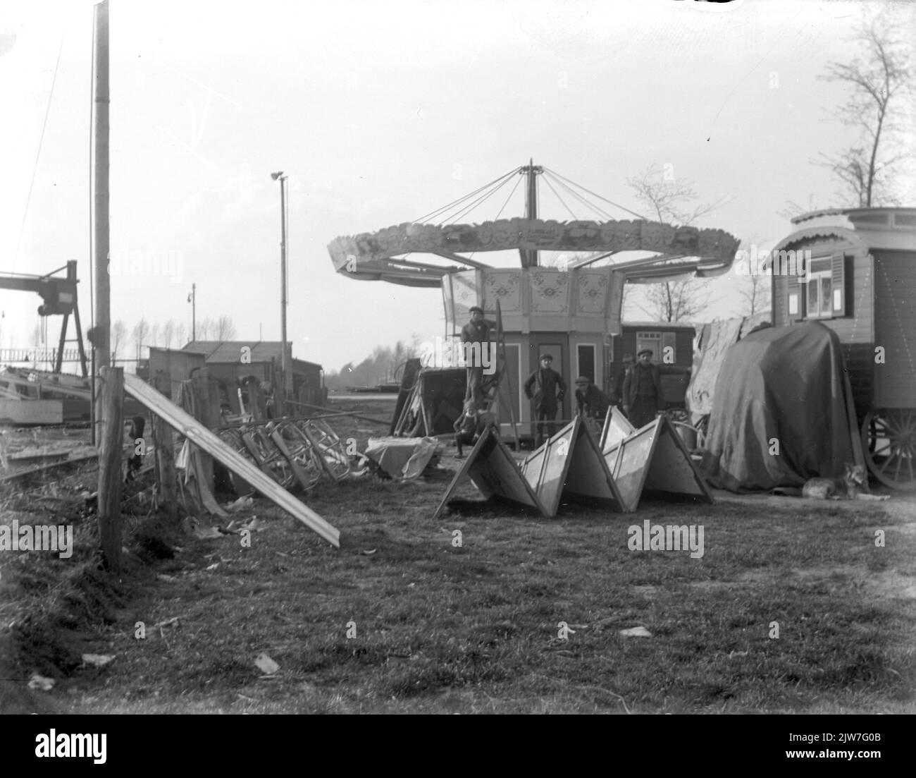 Image of fairgrounds with a merry -go -round, presumably somewhere on ...