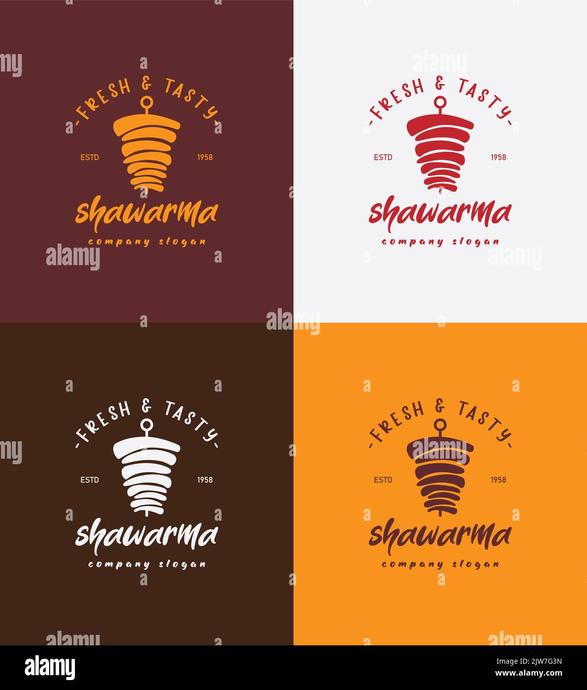 Shawarma logo for restaurants and markets. Doner kebab logo template ...