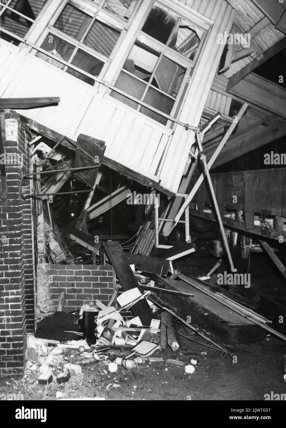 Image of Seinhuis Post R, destroyed by a derailed freight train, on the ...