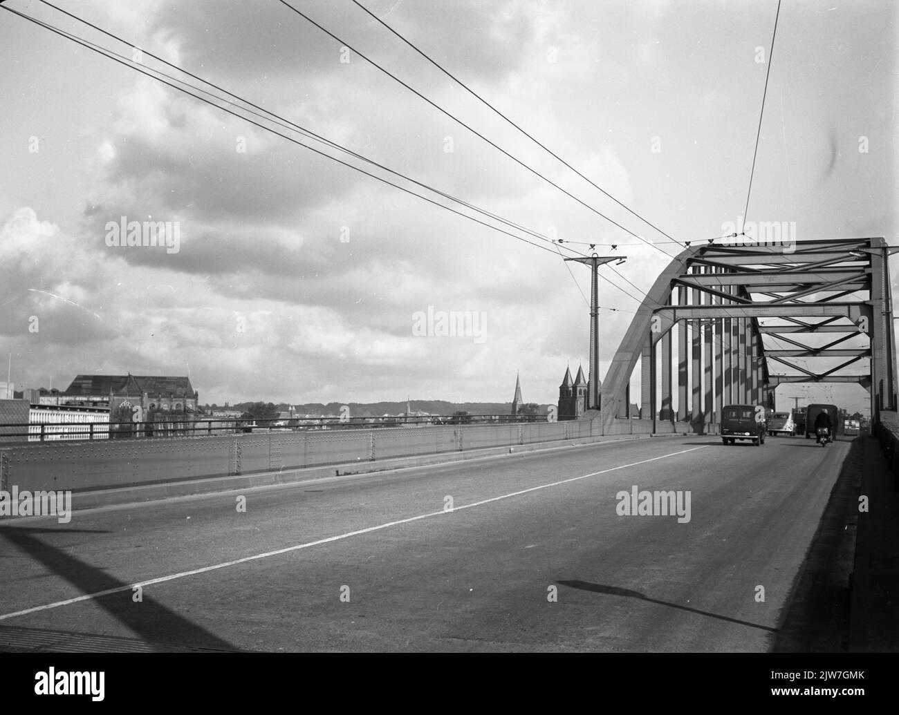 View of the traffic bridge over the Rhine in Arnhem Stock Photo - Alamy