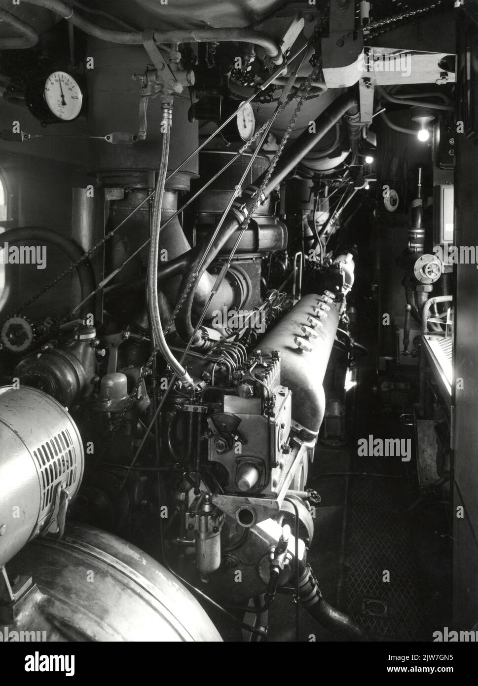 Interior of a diesel-electrical train set the 5 (series 51-68) of the N ...