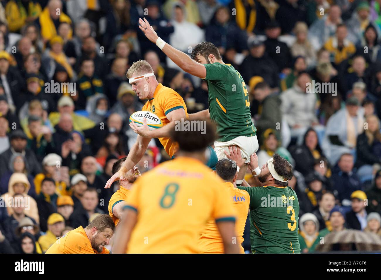 SYDNEY, AUSTRALIA - SEPTEMBER 3: Matt Philip of Australia wins the line ...