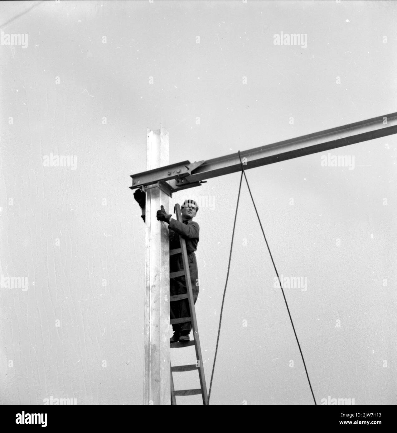 Overhead line work Black and White Stock Photos & Images - Alamy