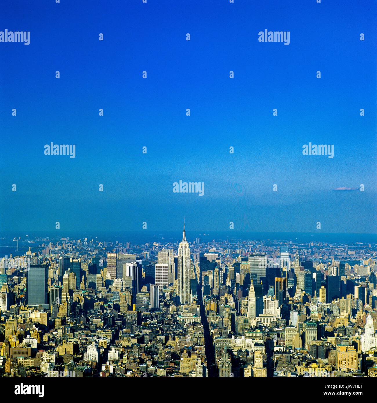 New York, 1980s, lower Manhattan overview from WTC World Trade Center ...