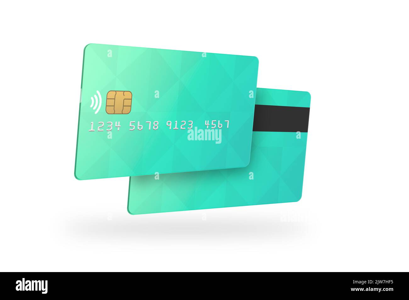 Realistic credit card template isolated. Light green floating credit ... Realistic credit card template isolated. Light green floating credit ...