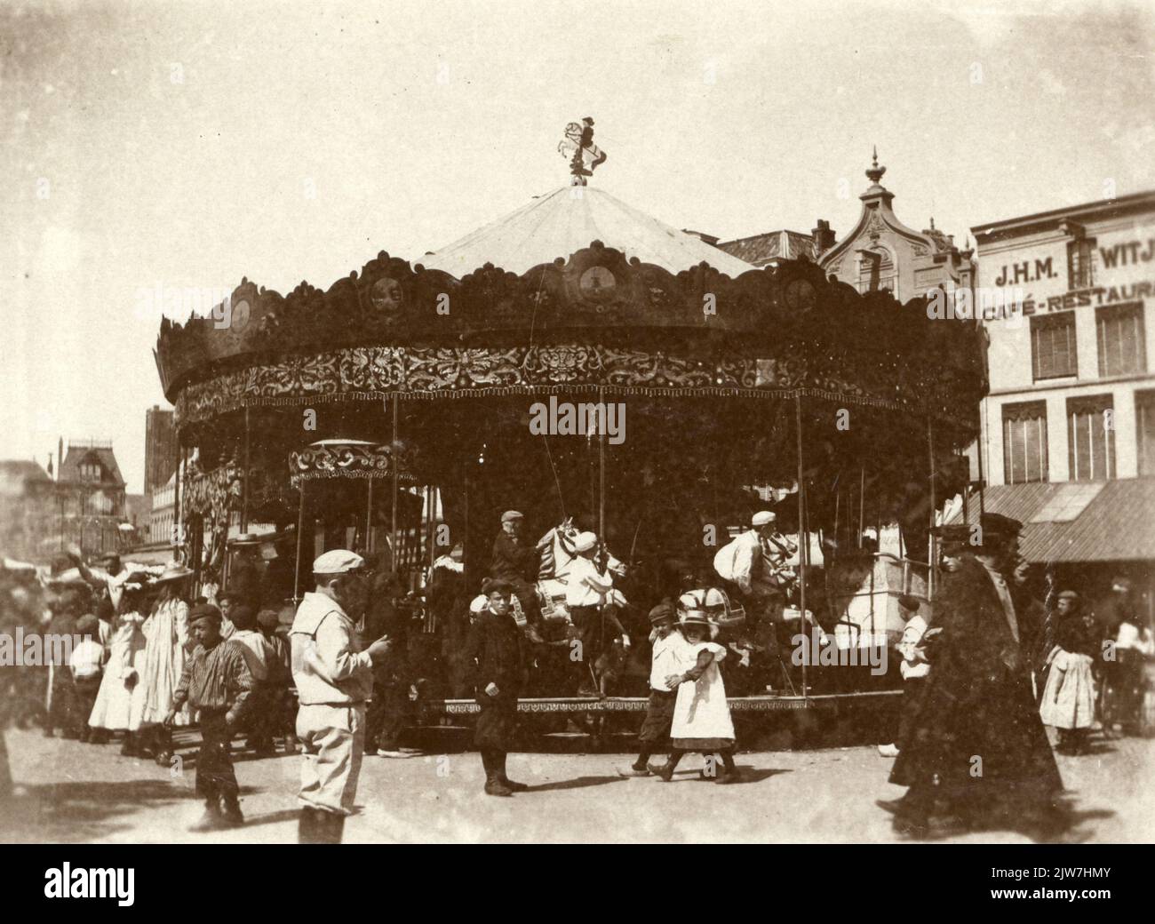 Image of a merry -go -round at the fair at Vredenburg in Utrecht Stock ...